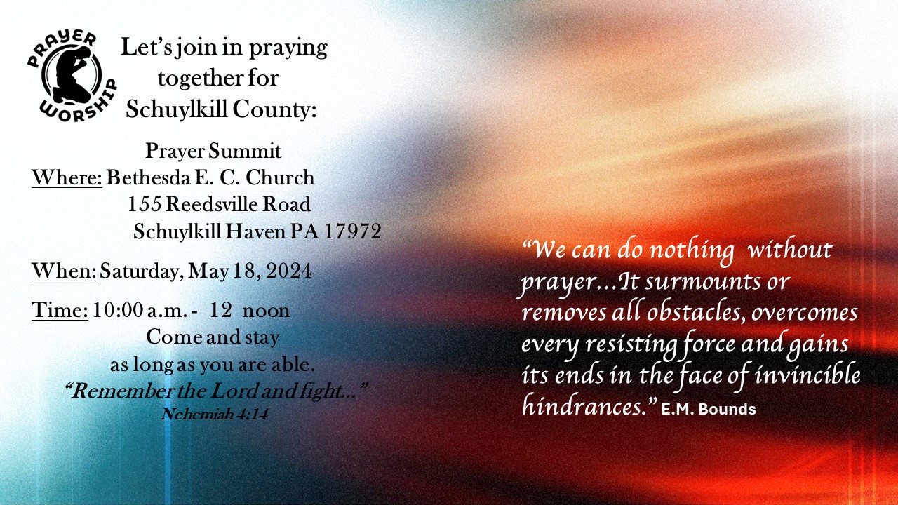 Prayer Summit - Child Evangelism Fellowship of Schuylkill County